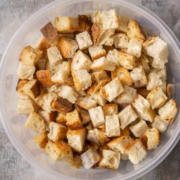 How To Dry Bread Cubes (2 methods!) - The Kitchen Girl