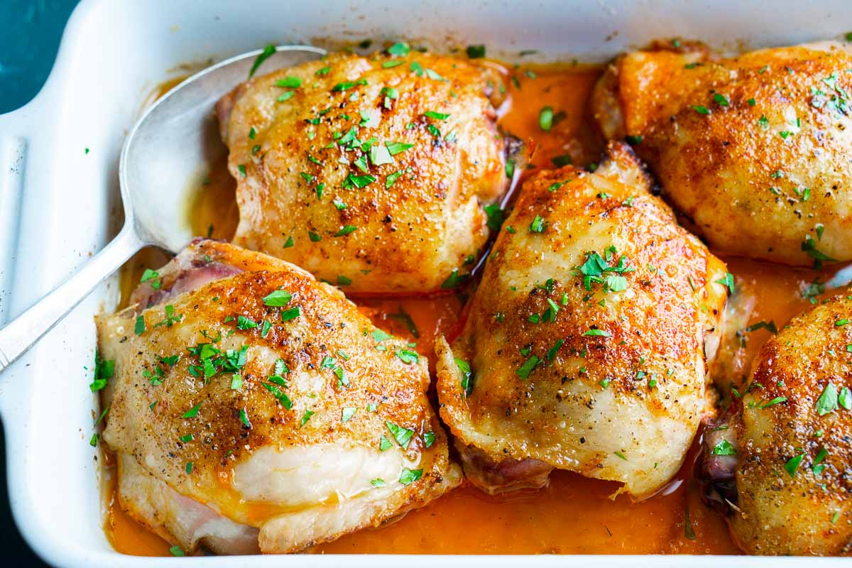 Baked Chicken Thighs (Crispy, Juicy, and Easy!) — The Kitchen Girl